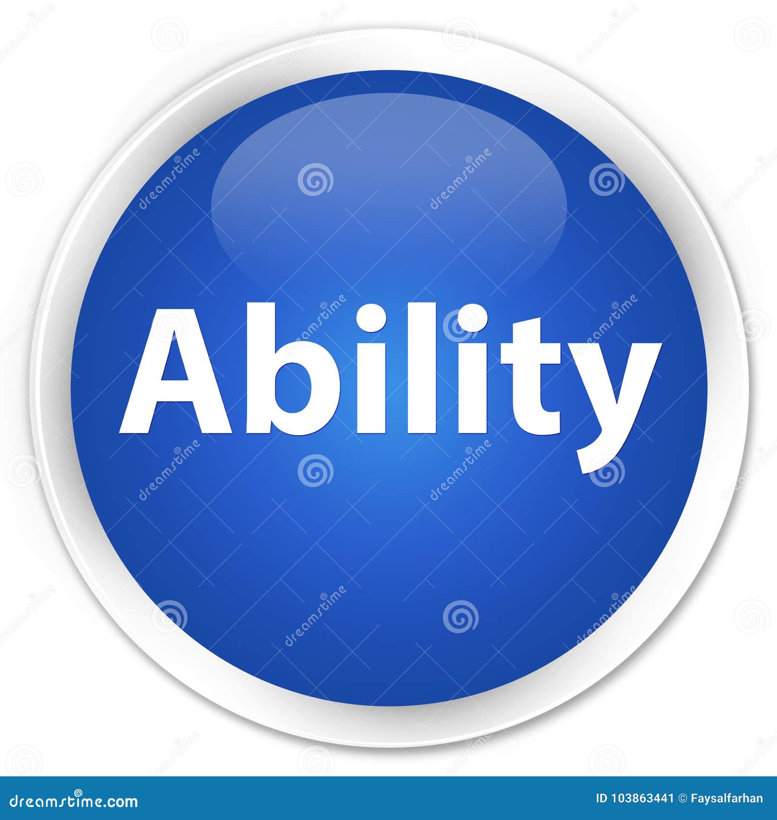 Ability Premium Blue Round Button Stock Illustration - Illustration of ...