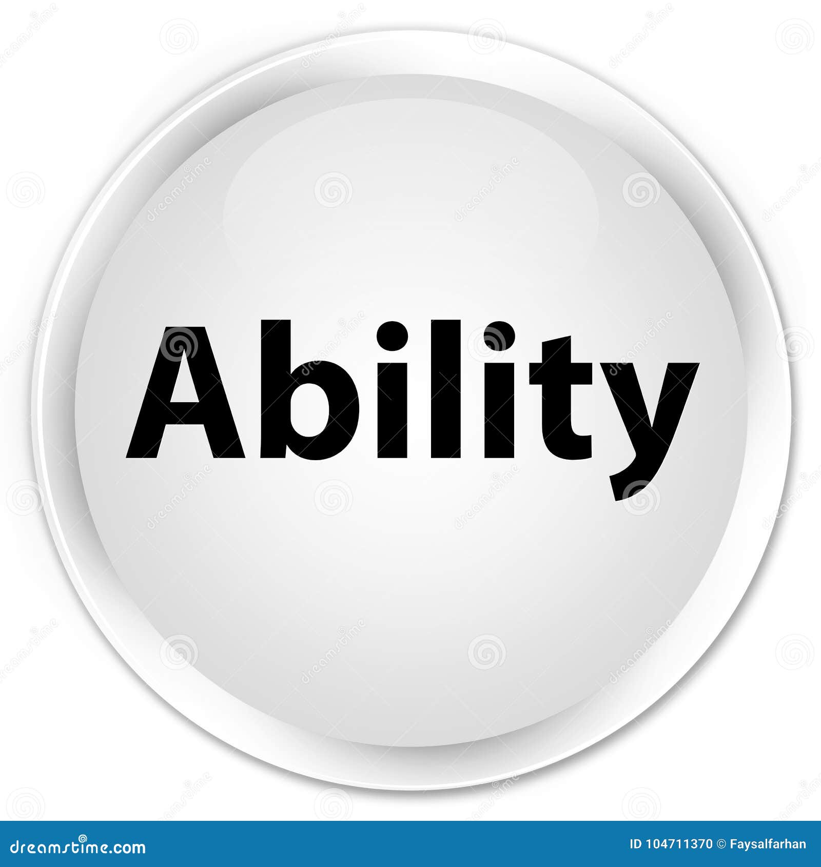 Ability Premium White Round Button Stock Illustration - Illustration of ...