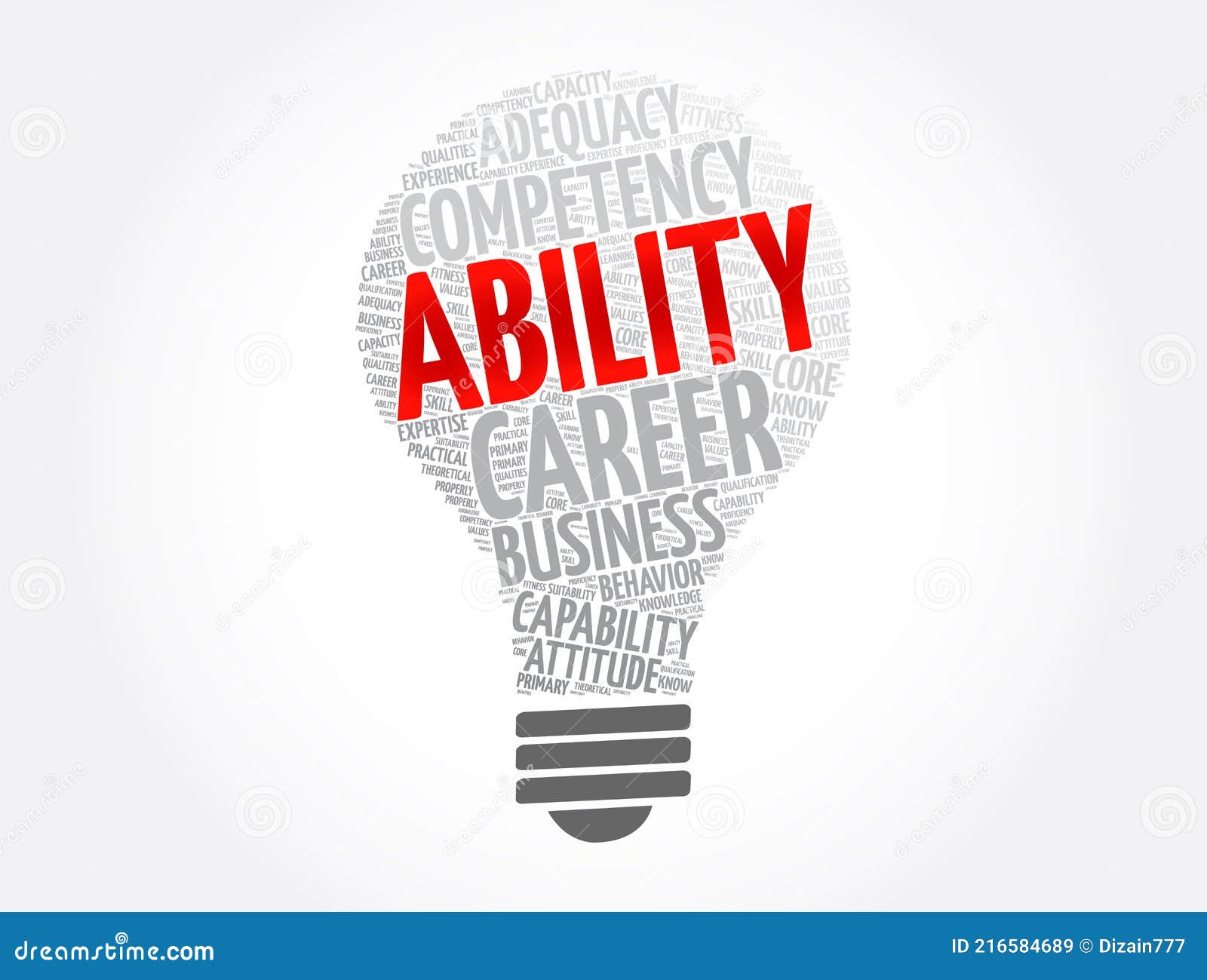 Ability Light Bulb Word Cloud Collage, Concept Background Stock ...