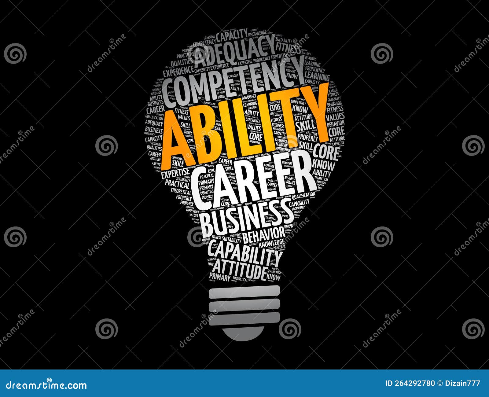 Ability Light Bulb Word Cloud Collage, Concept Background Stock ...