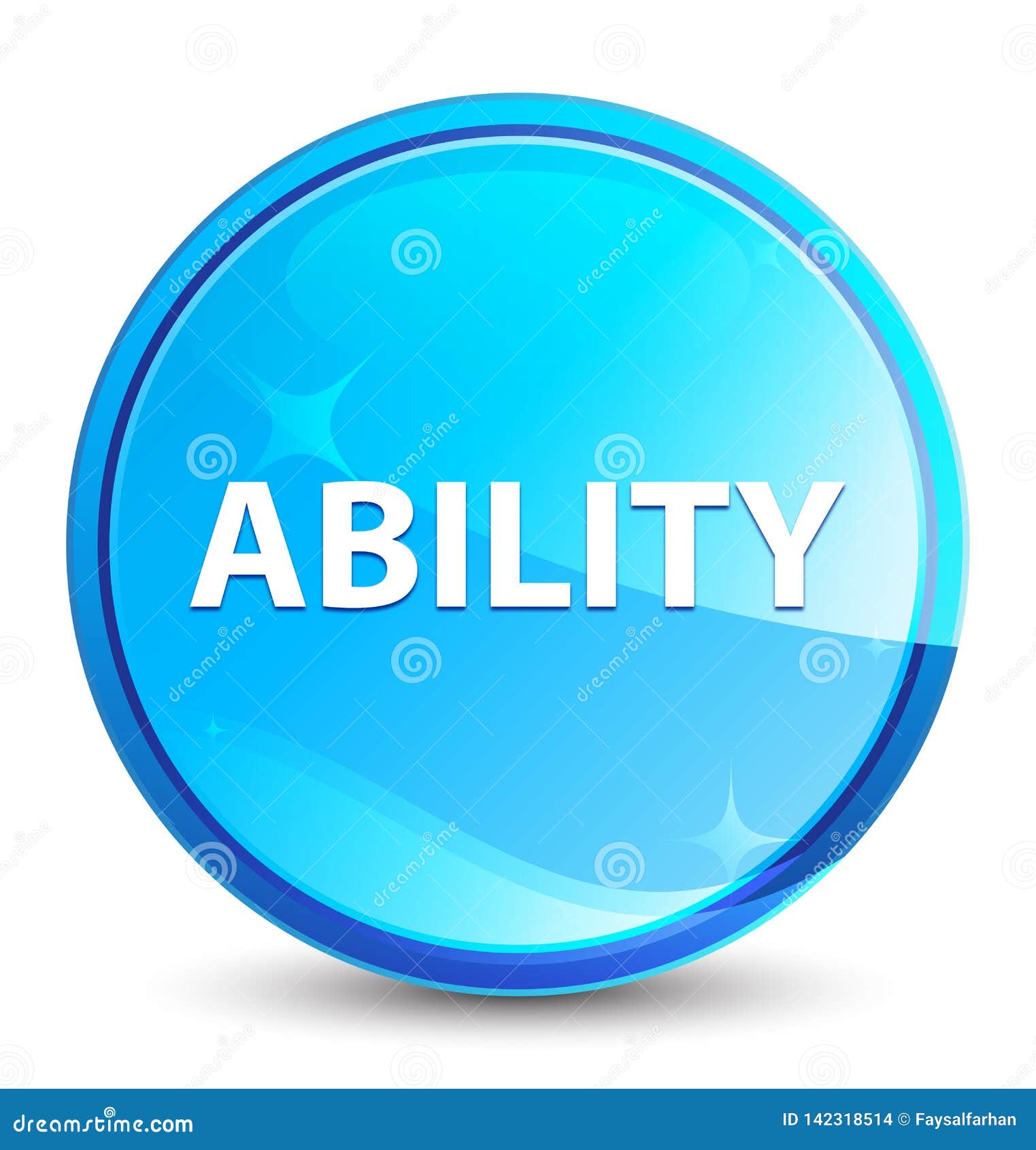 Ability Splash Natural Blue Round Button Stock Vector - Illustration of ...