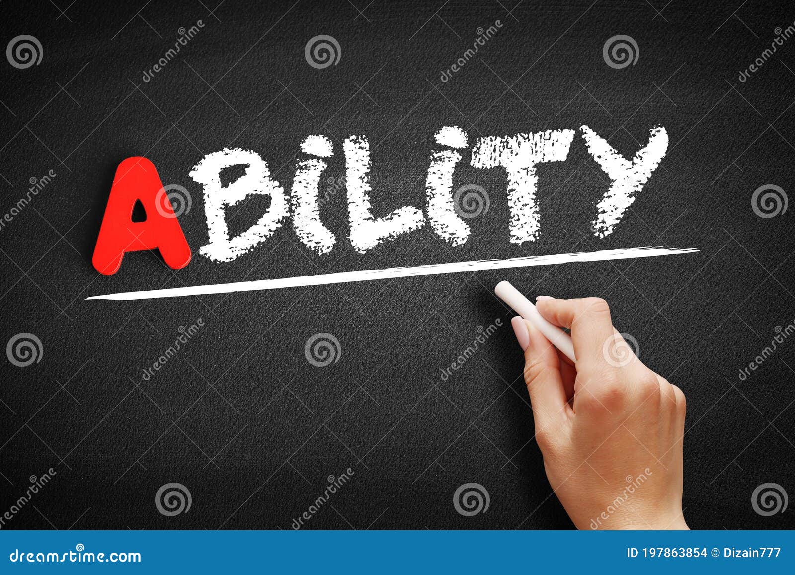 ABILITY text on blackboard stock photo. Image of customer - 197863854