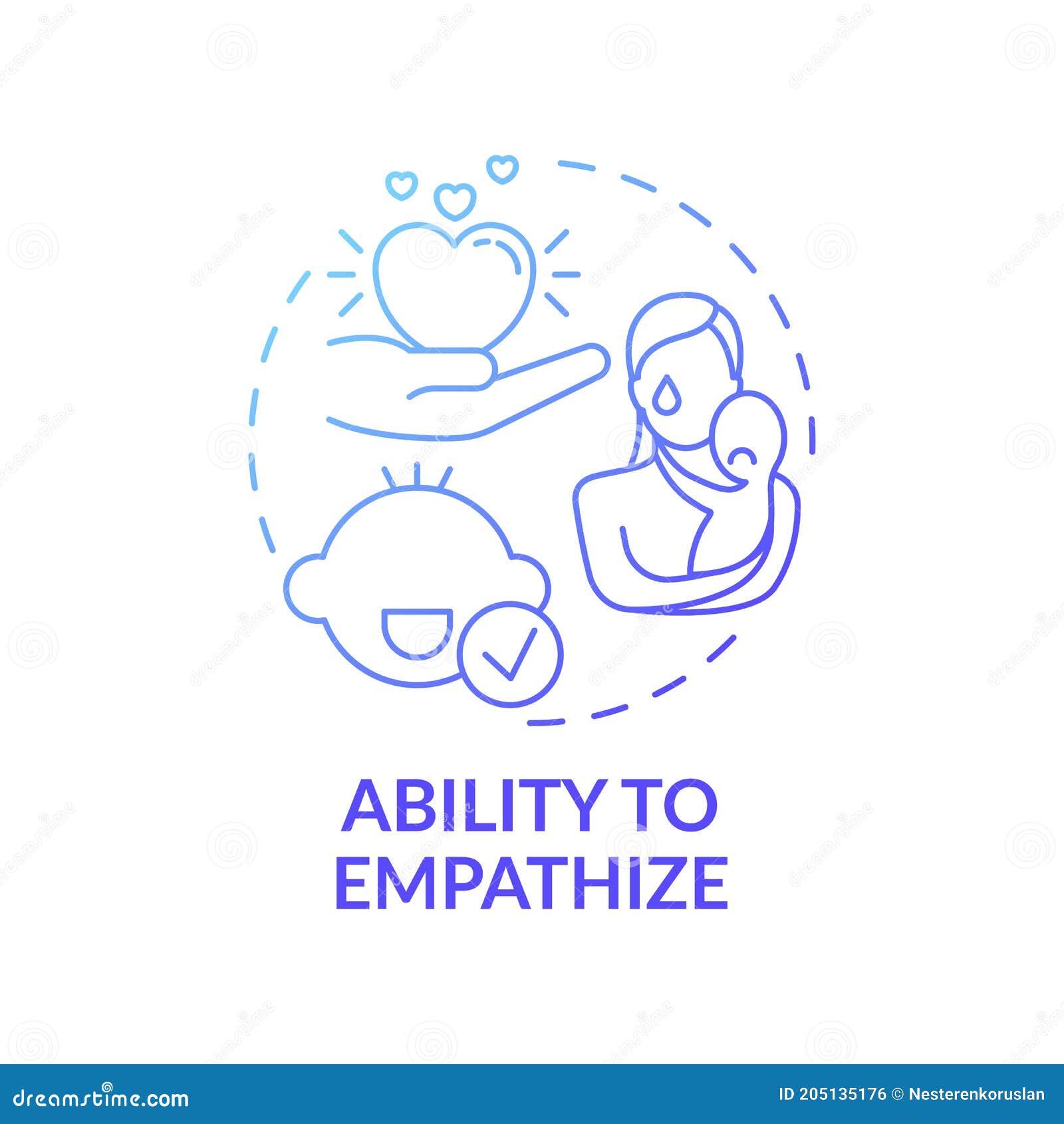 Ability To Empathize Blue Gradient Concept Icon Stock Vector ...