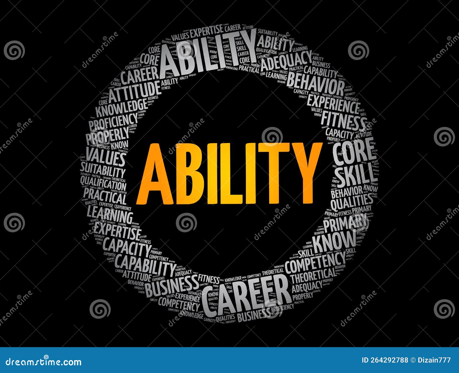 Ability Word Cloud Collage, Concept Background Stock Illustration ...