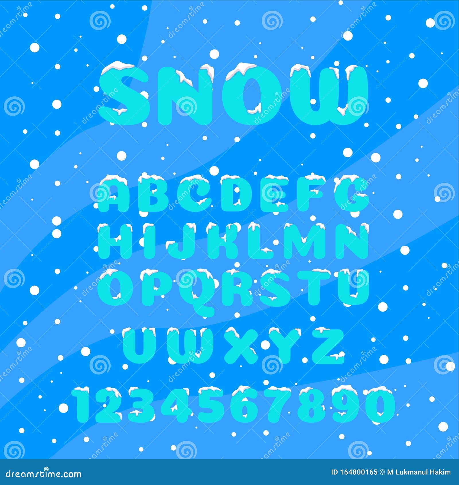 Font Alphabet Typeface Snowy a-z and Number Stock Vector - Illustration ...