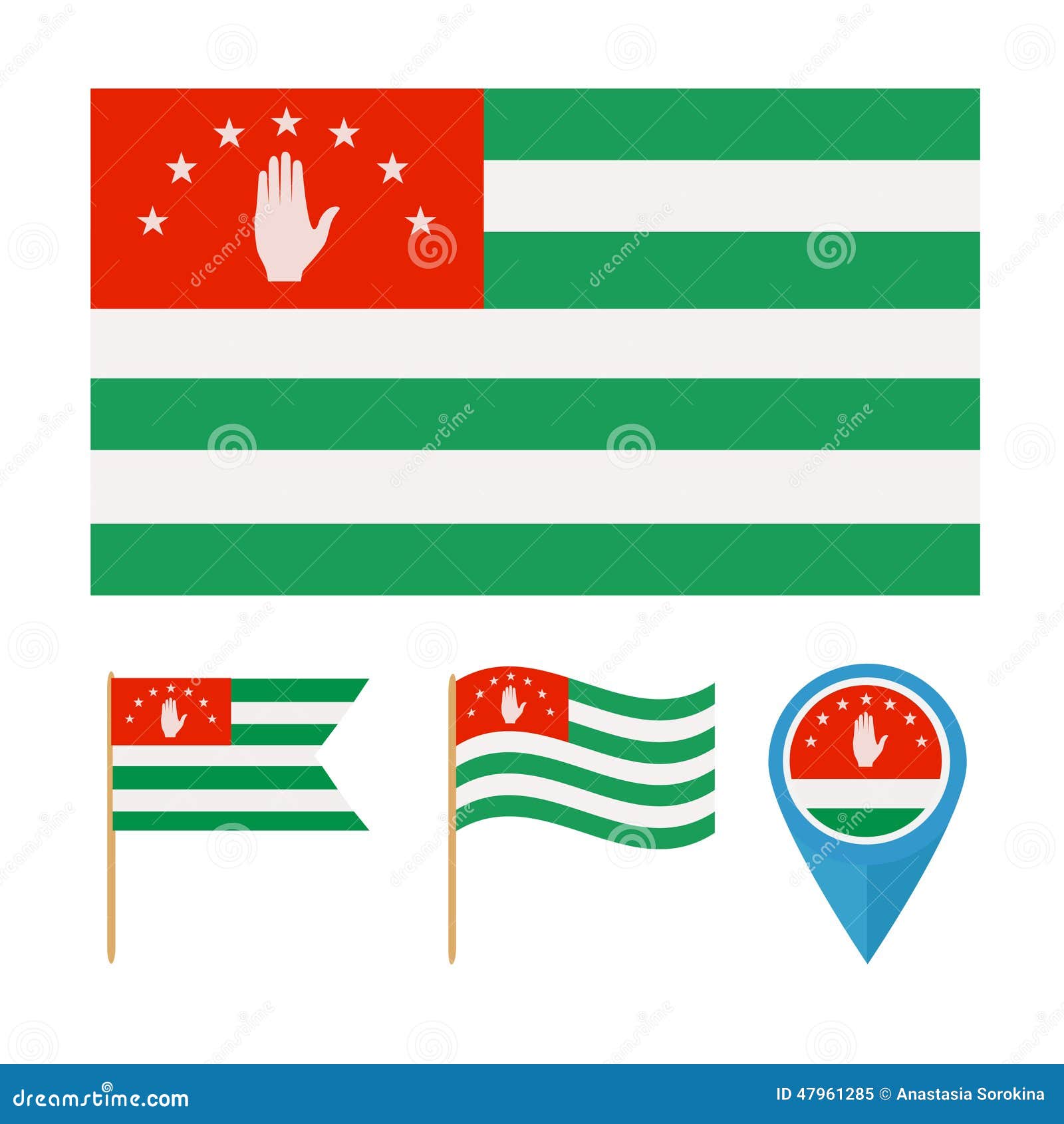 Abkhazia,country flag stock illustration. Illustration of official ...