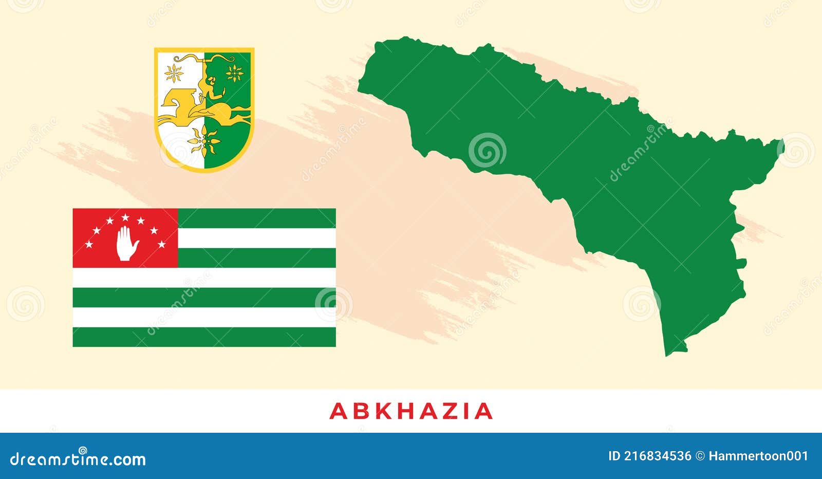 National Map of Abkhazia, Vector Flag of Abkhazia Stock Vector ...