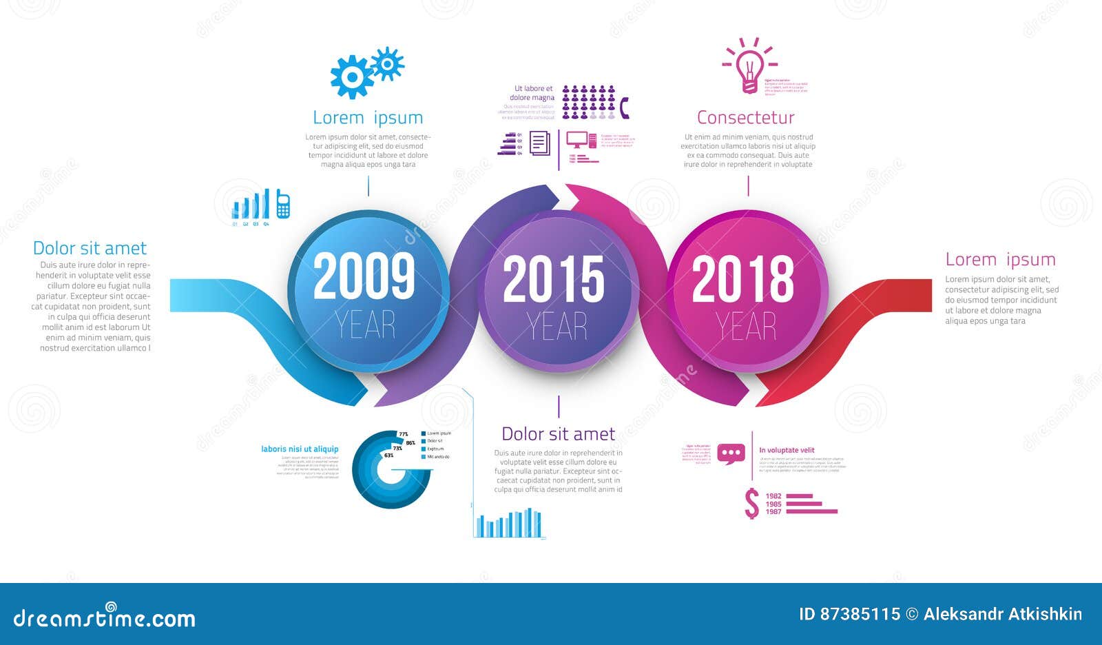 Ablaufdiagramme Mit Schritte Infographics Vektor Abbildung ...