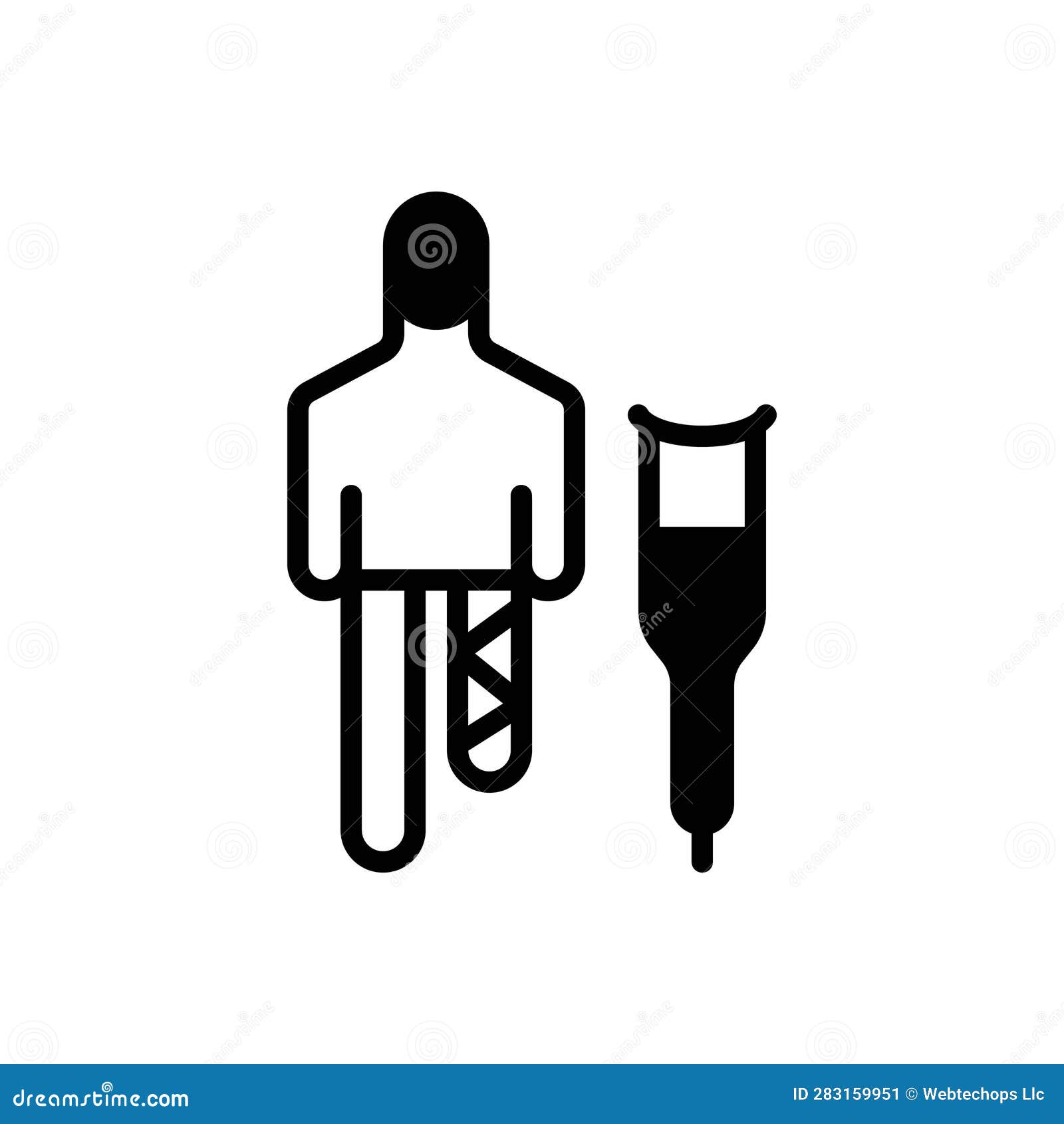 Black Solid Icon for Able, Amputated and Leg Stock Vector ...