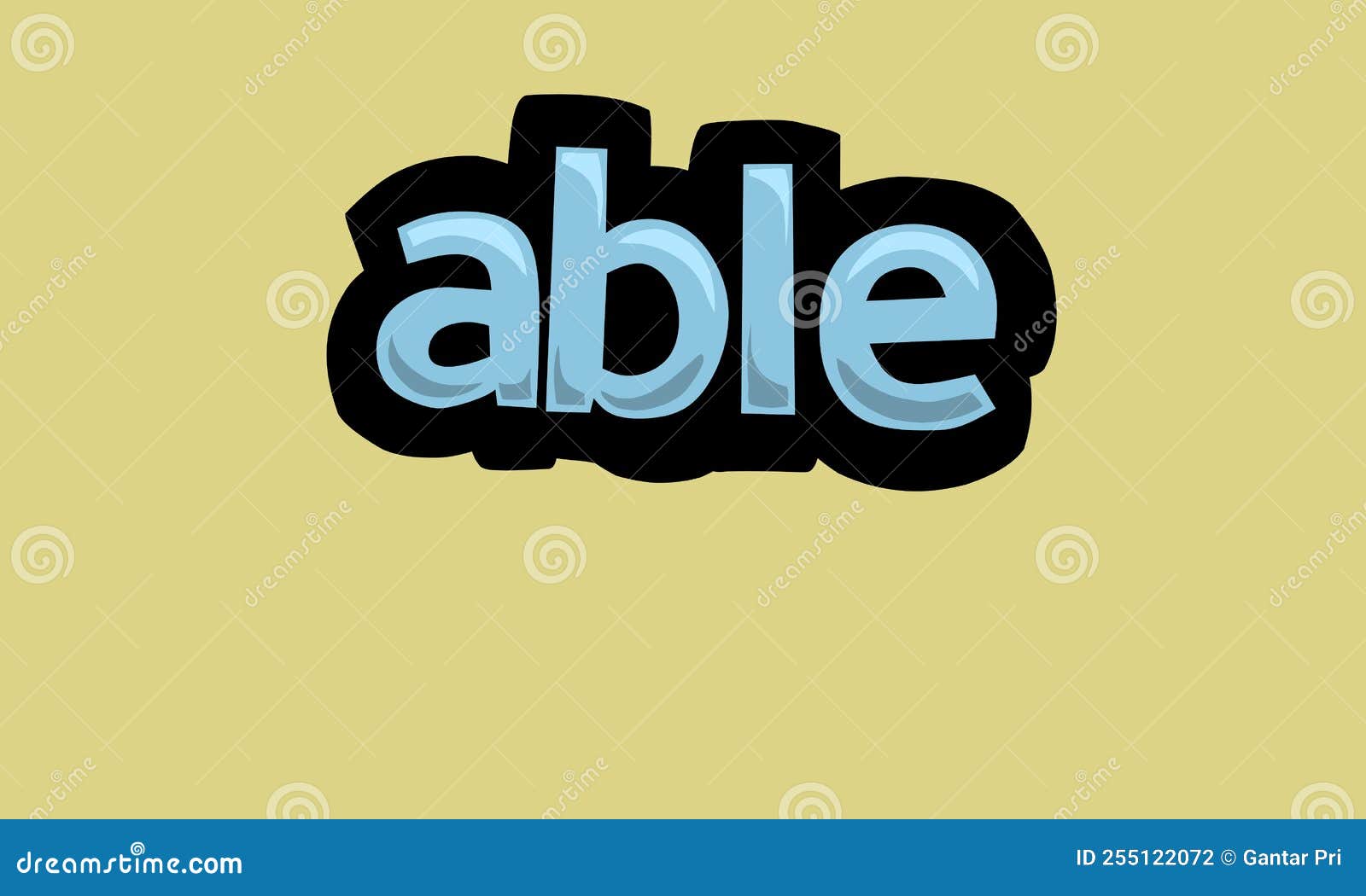 ABLE Writing Vector Design on a Yellow Background Stock Illustration ...