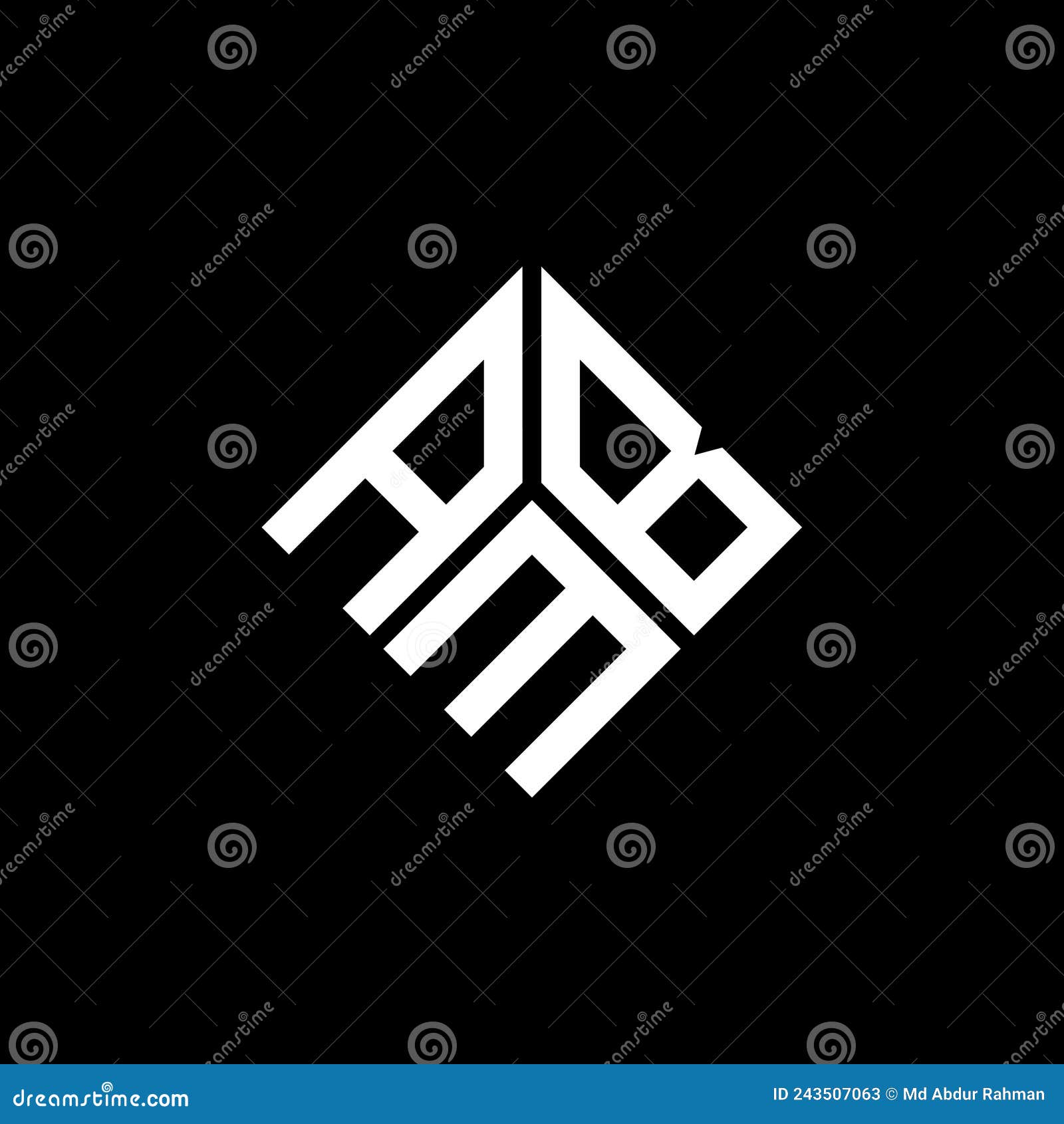 ABM Letter Logo Design on Black Background. ABM Creative Initials ...