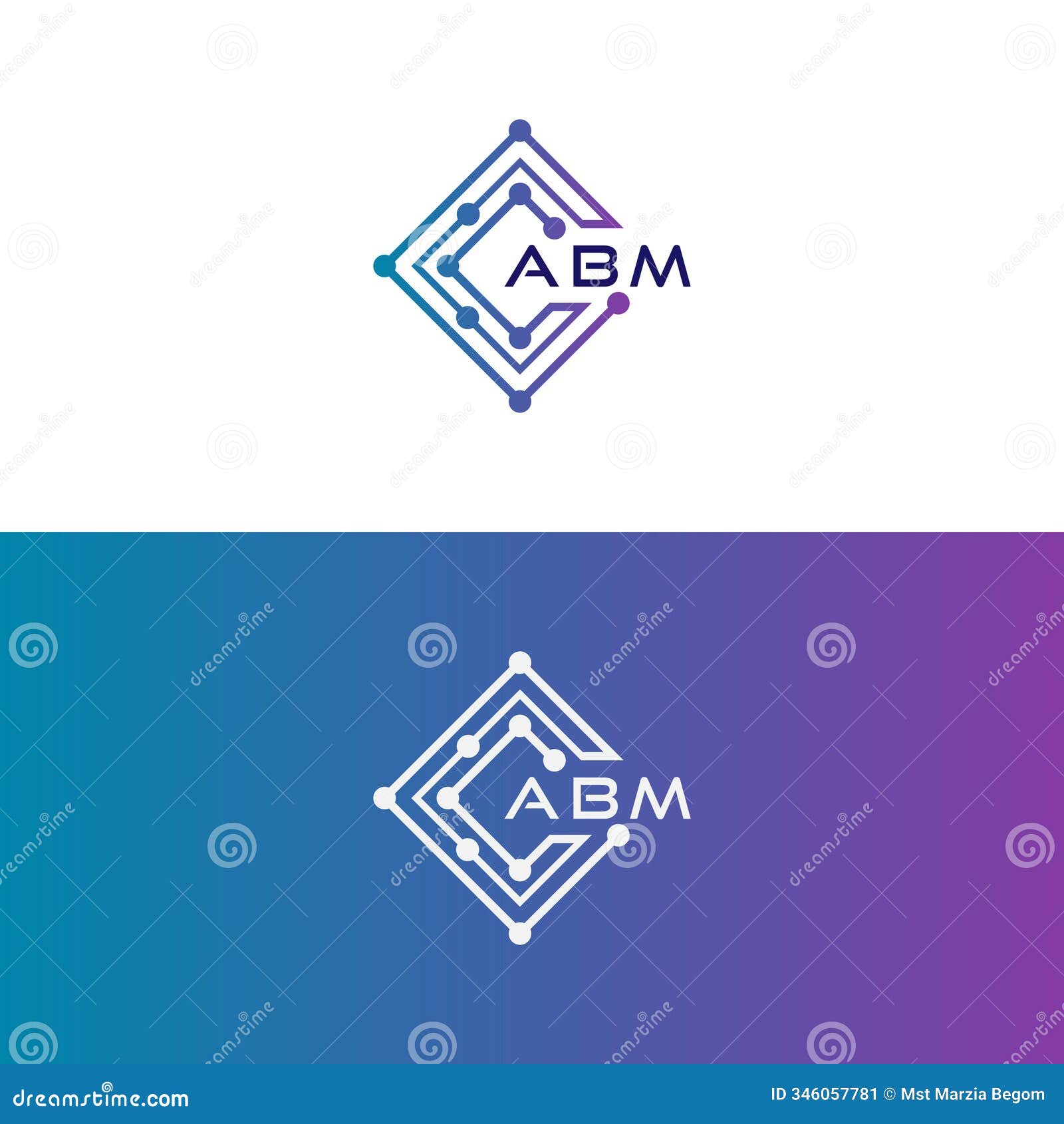 Abm Tech Initial Logo Design Icon for Technology, Digital, Tech ...