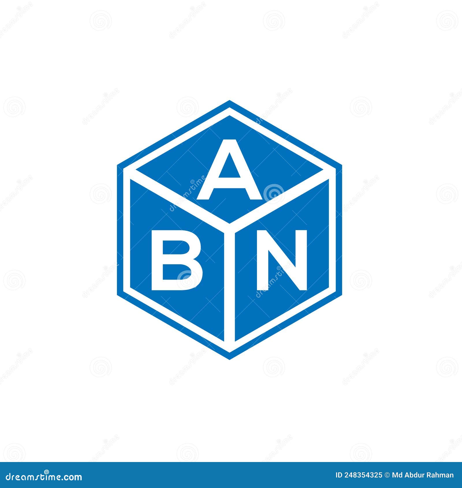 ABN Letter Logo Design on Black Background. ABN Creative Initials ...