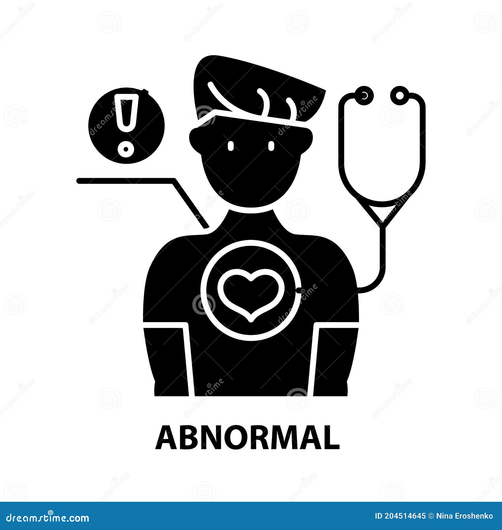 Abnormal Icon, Black Vector Sign with Editable Strokes, Concept ...