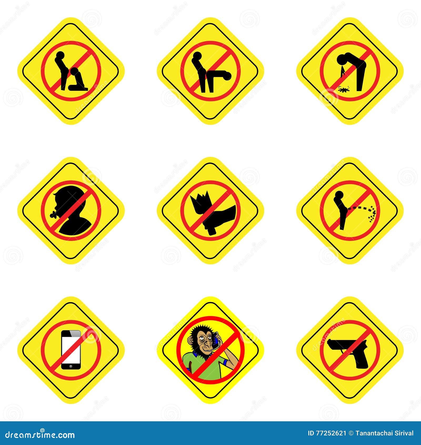 Abnormal signs stock vector. Illustration of rule, button - 77252621