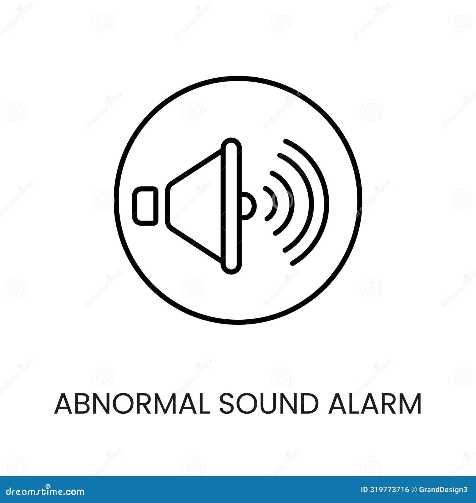 Abnormal Sound Alarm Line Vector Icon for Packaging on Cctv Camera with ...