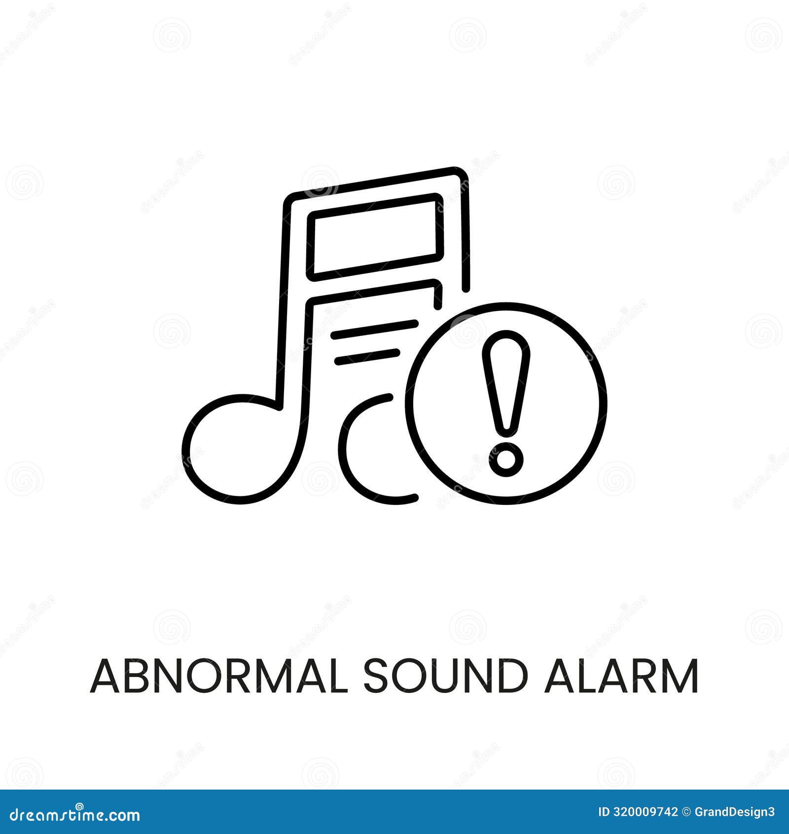 Abnormal Sound Alarm Line Vector Icon for Packaging on Cctv Camera with ...