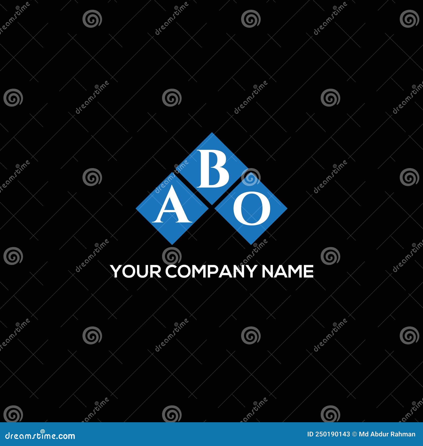 ABO Letter Logo Design On BLACK Background. ABO Creative Initials ...