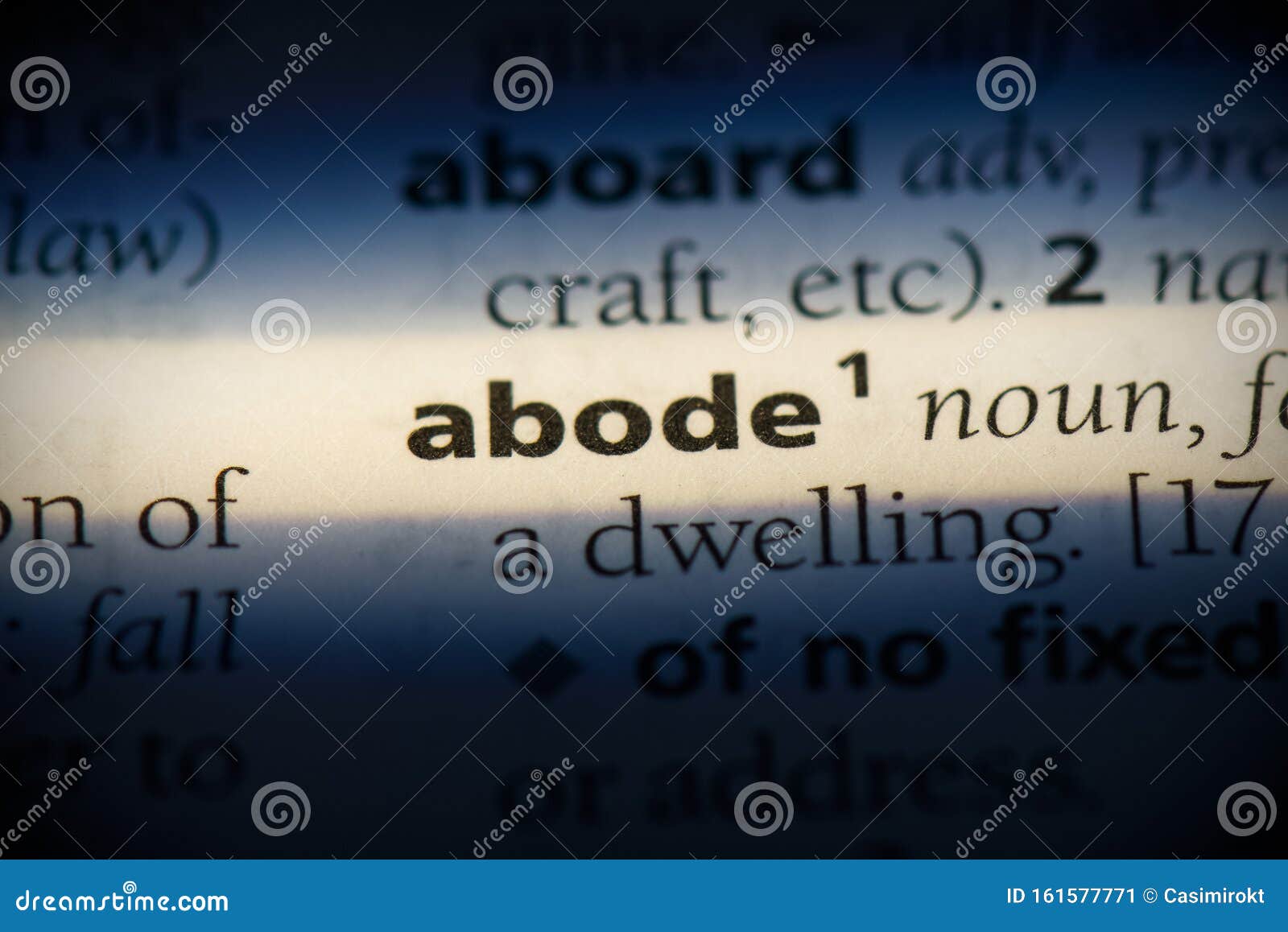 Abode stock image. Image of detail, dictionary, printed - 161577771