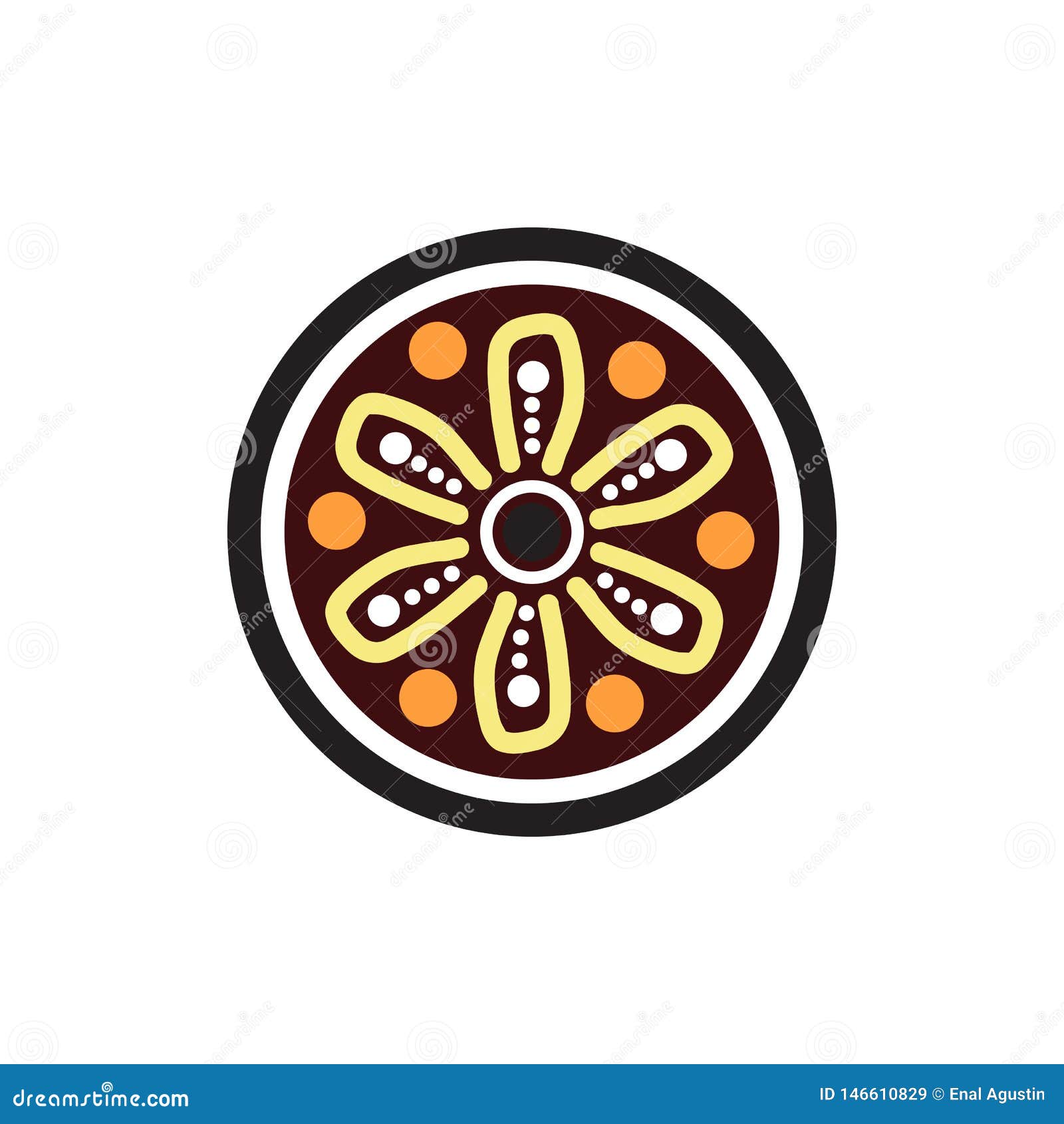 Aboriginal Art Background Icon Logo Template Stock Illustration ...