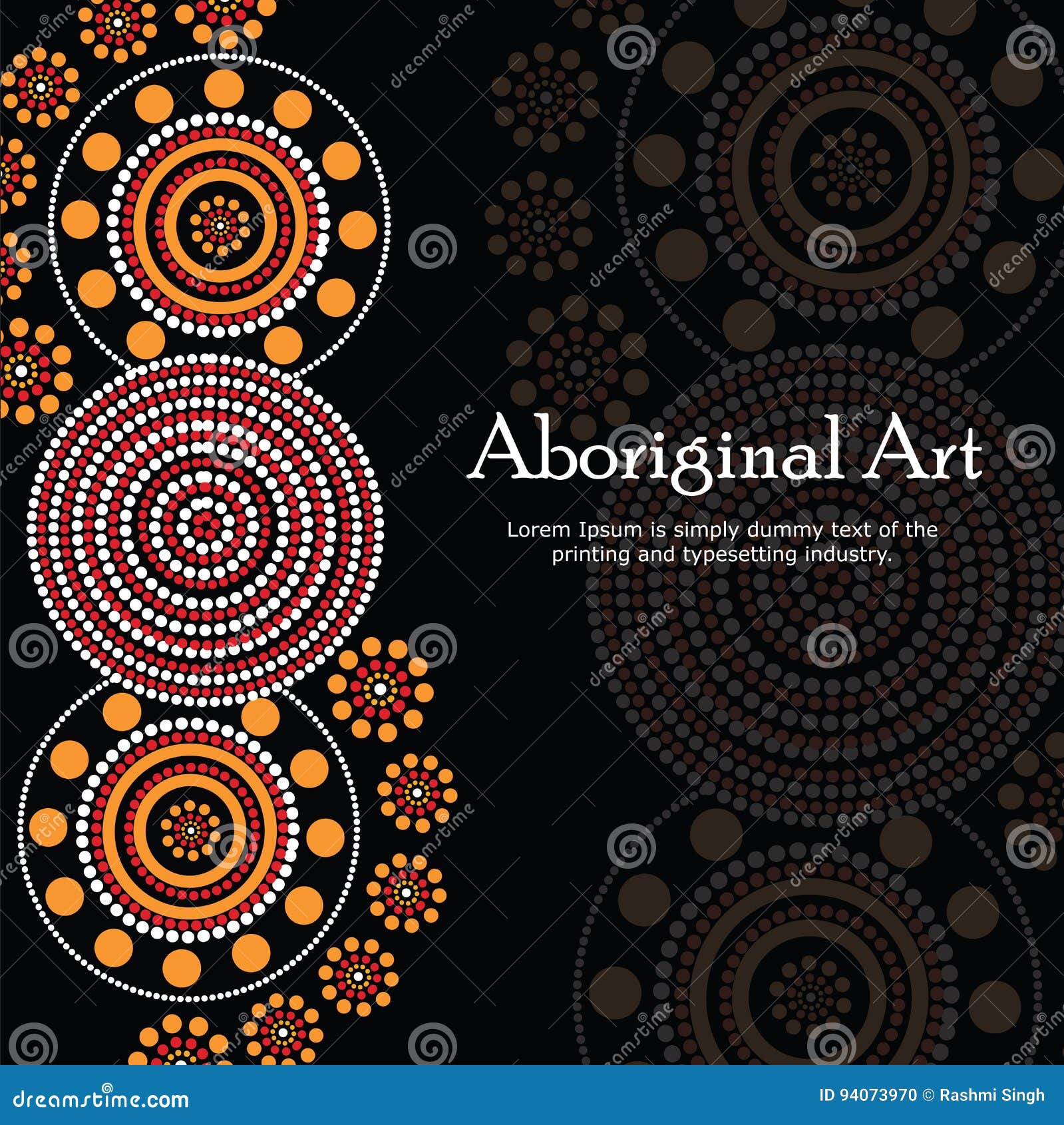 Aboriginal Art Banner. Vector Banner with Text. Stock Vector ...