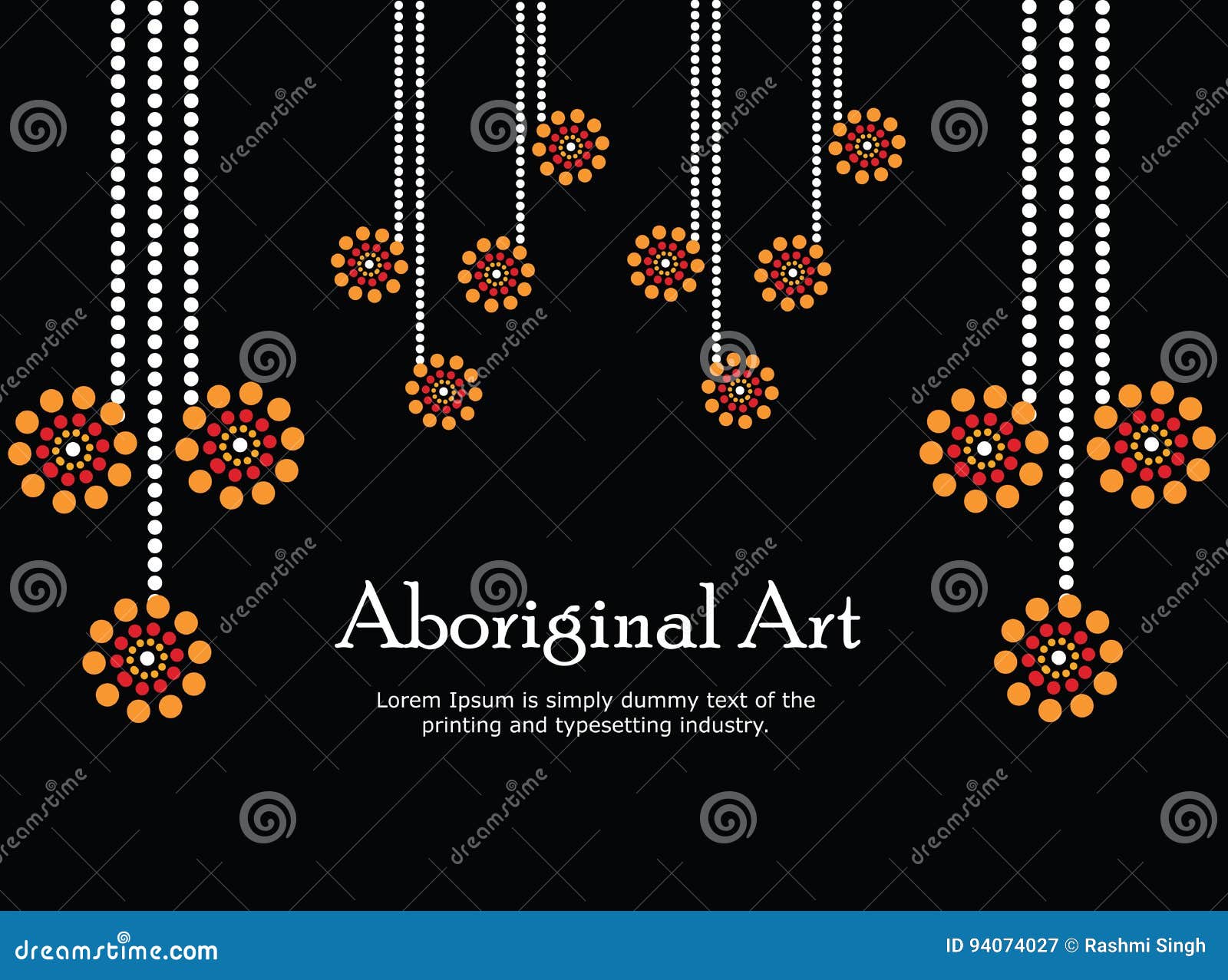 Aboriginal Art Banner. Vector Banner with Text. Stock Vector ...