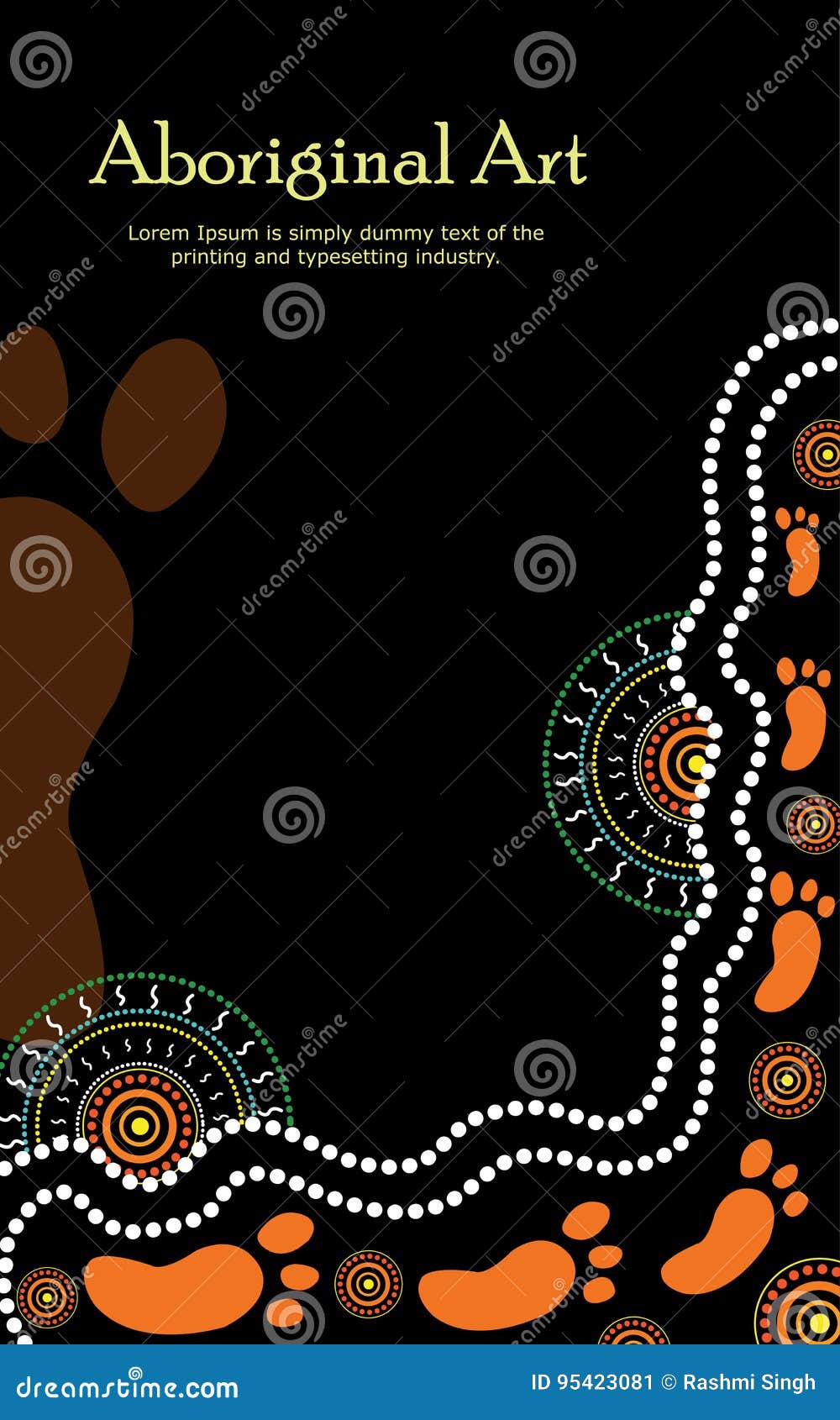 Aboriginal Art Banner. Vector Banner with Text. Stock Vector ...