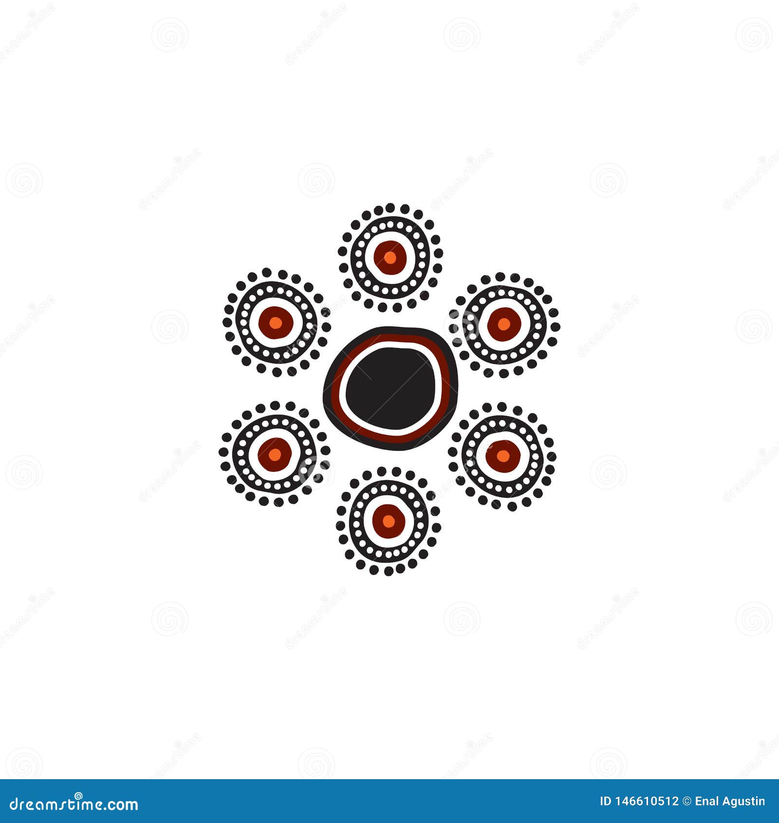 Aboriginal Art Background Icon Logo Template Stock Illustration ...