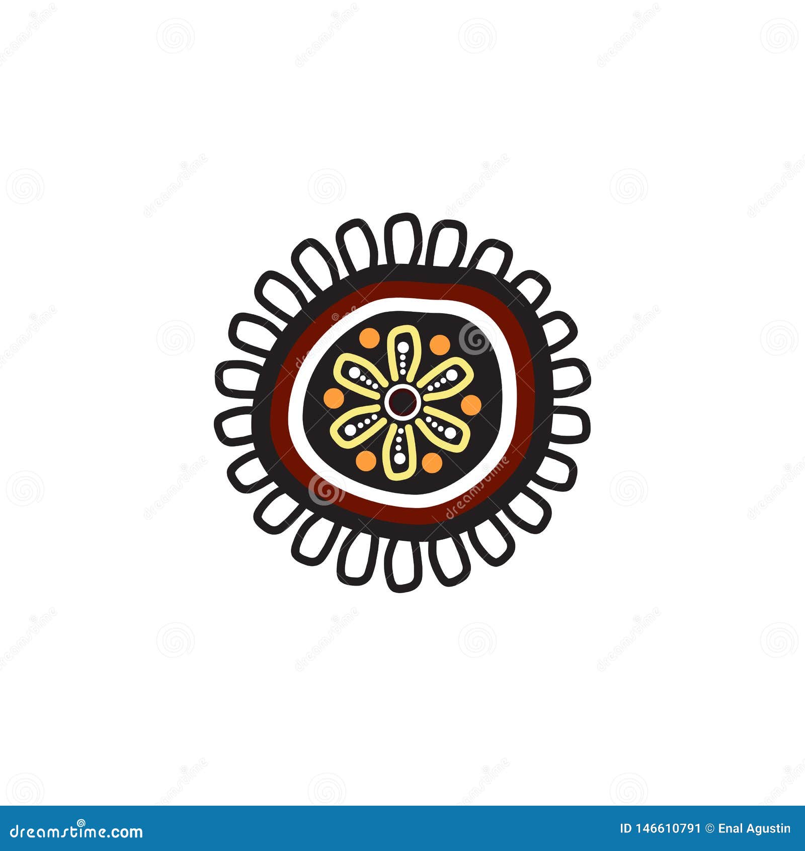 Aboriginal Art Background Icon Logo Template Stock Illustration ...