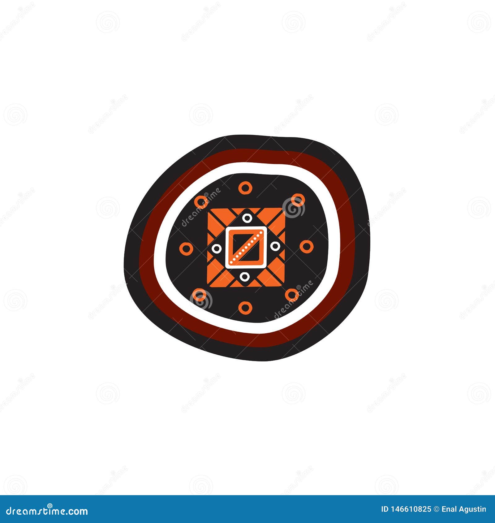 Aboriginal Art Background Icon Logo Template Stock Illustration ...