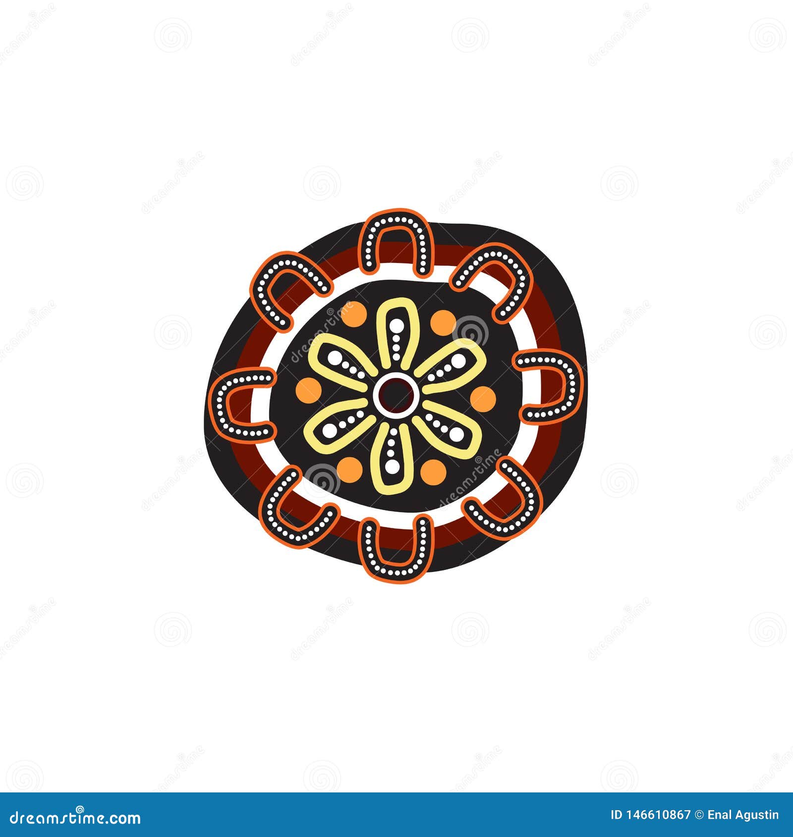 Aboriginal Art Background Icon Logo Template Stock Illustration ...