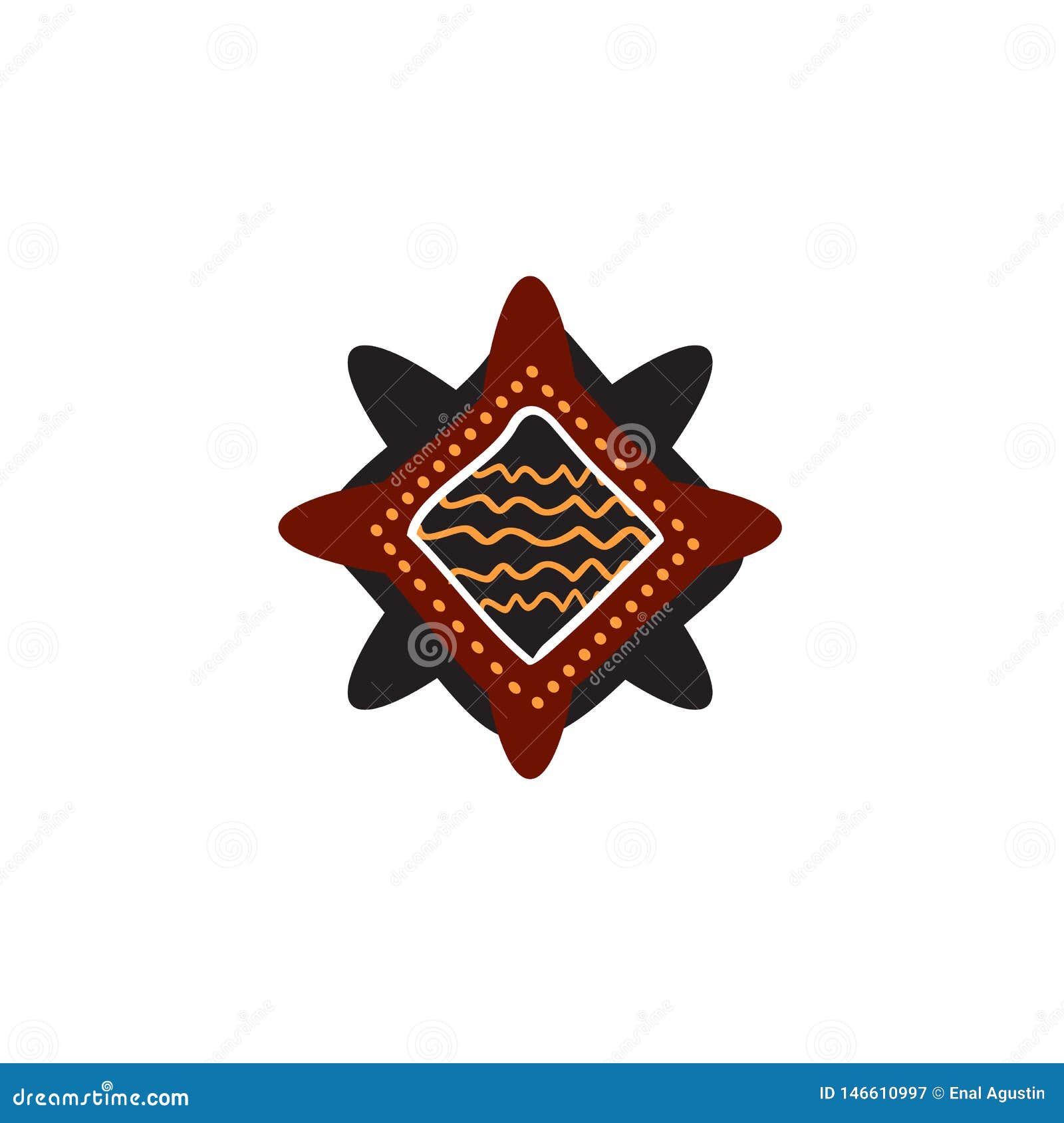 Aboriginal Art Background Icon Logo Template Stock Illustration ...