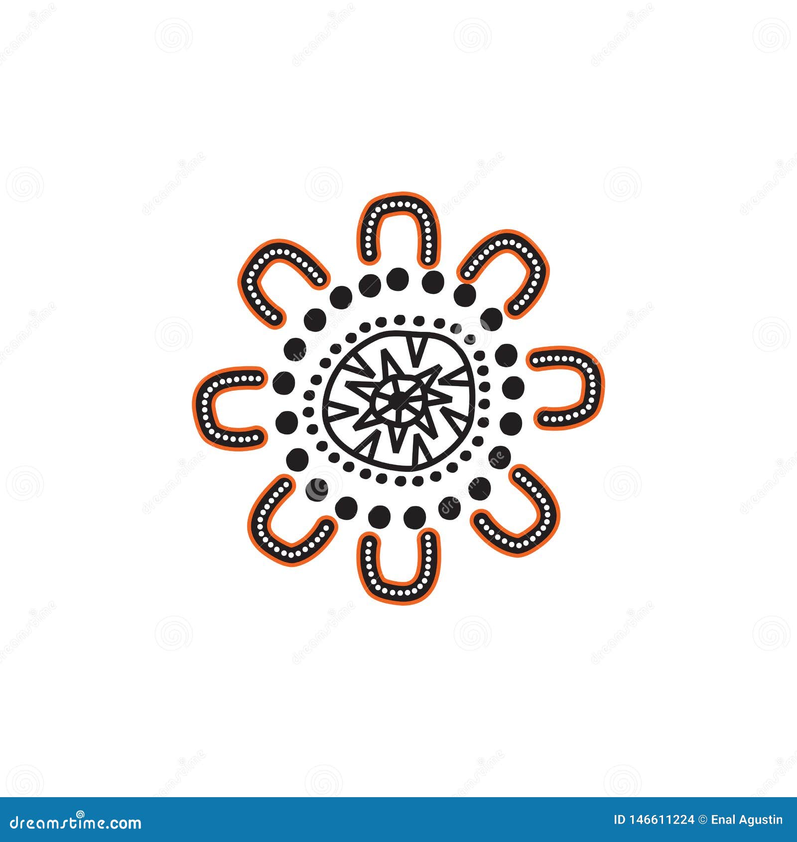 Aboriginal Art Background Icon Logo Template Stock Illustration ...