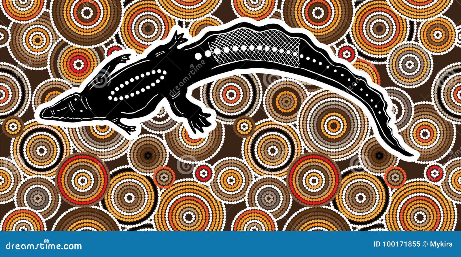 Aboriginal Art Vector Painting With Kangaroo. Based On Aboriginal Style ...