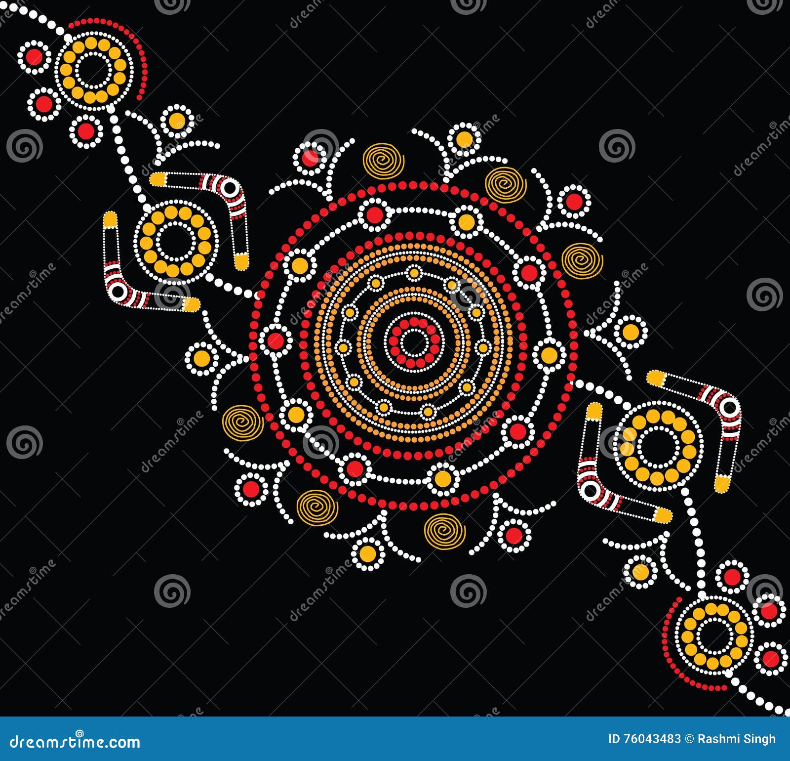 Aboriginal Art Vector Background Stock Vector - Illustration of work ...