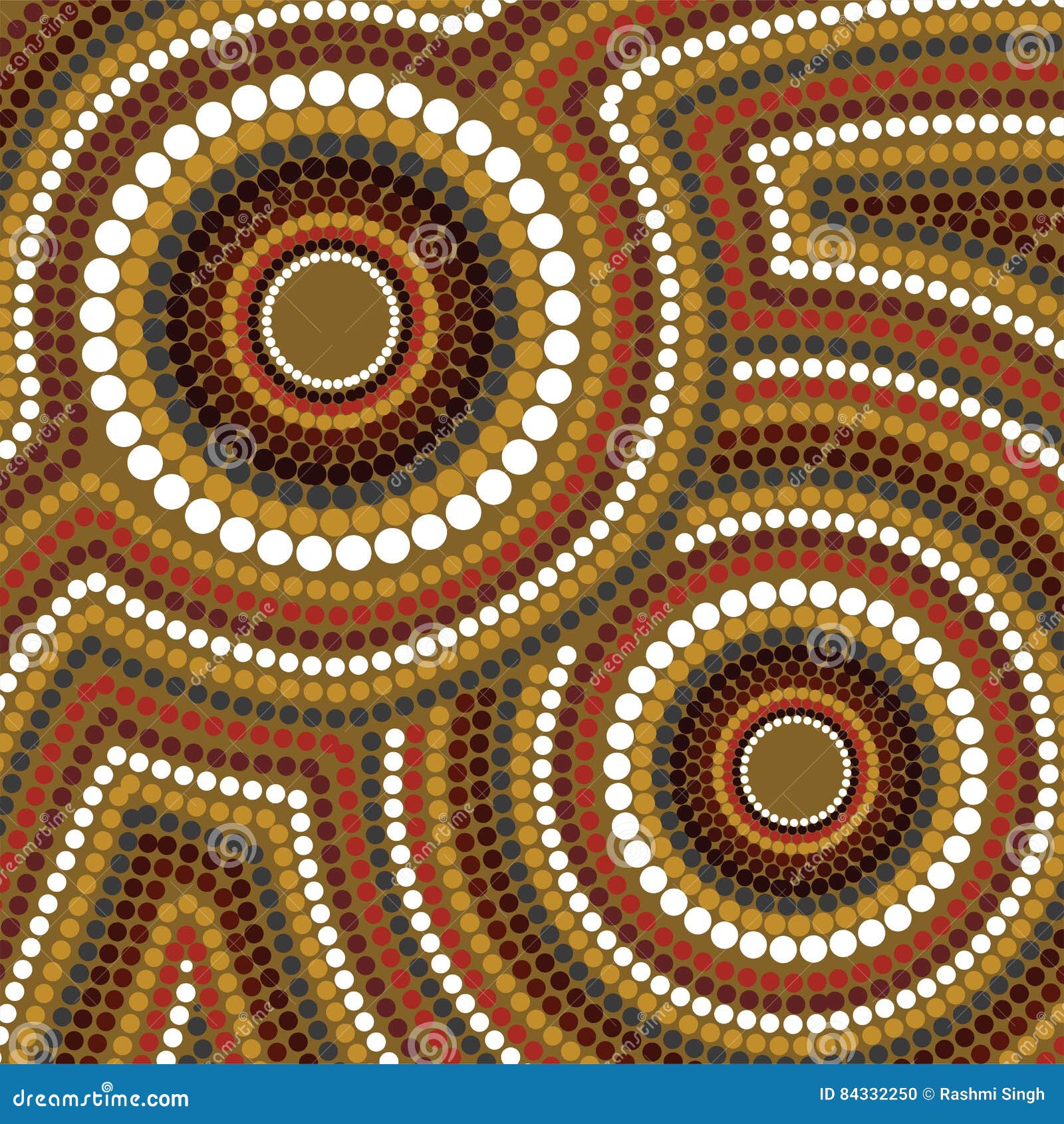 Aboriginal Art Vector Background. Stock Vector - Illustration of shape ...