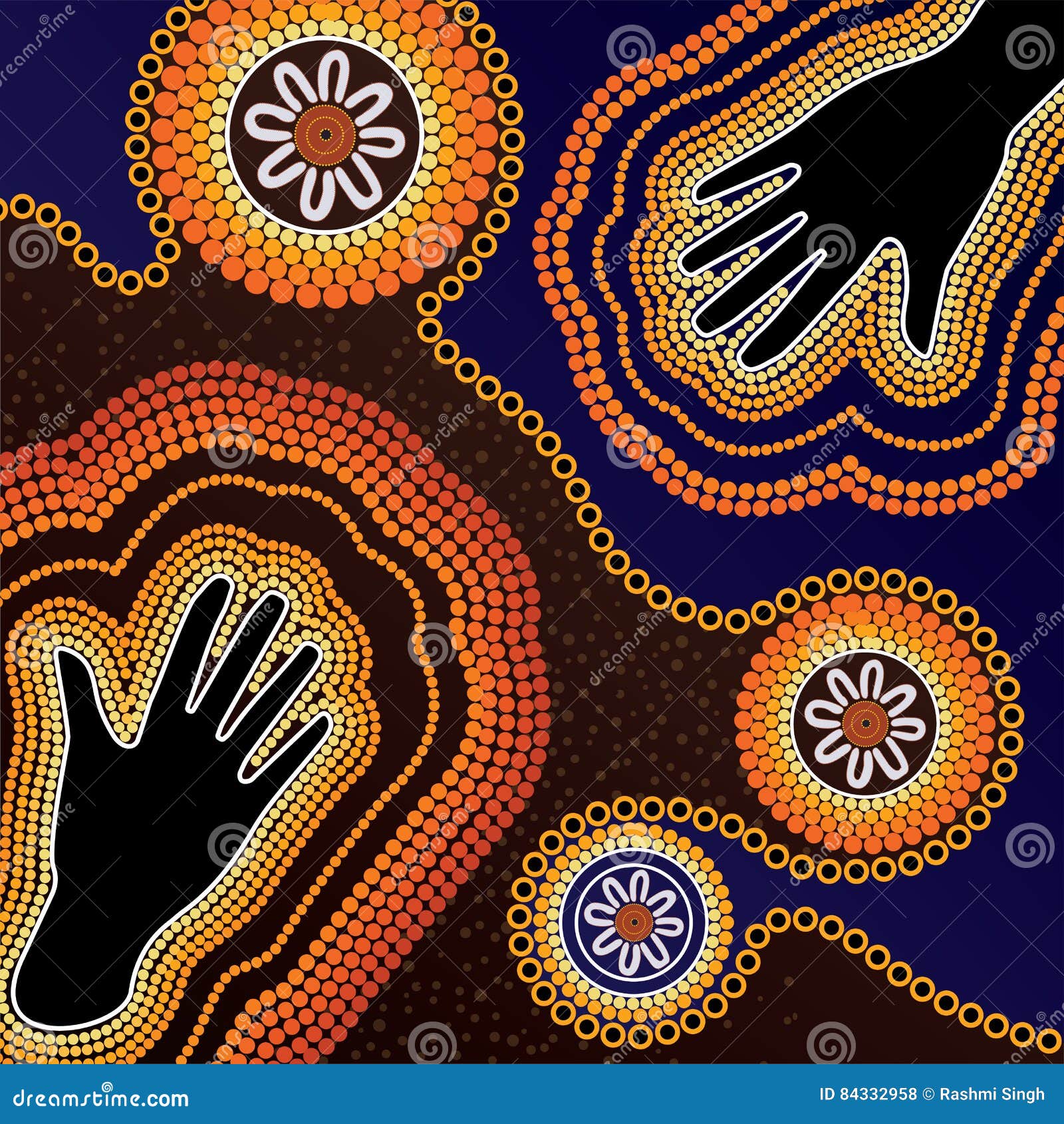 Aboriginal Art Vector Background. Stock Vector - Illustration of ...