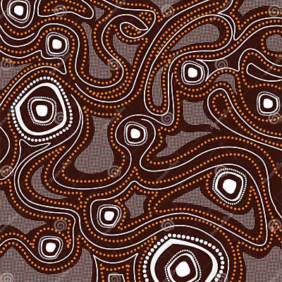 Aboriginal Art Vector Background. Stock Vector - Illustration of canvas ...