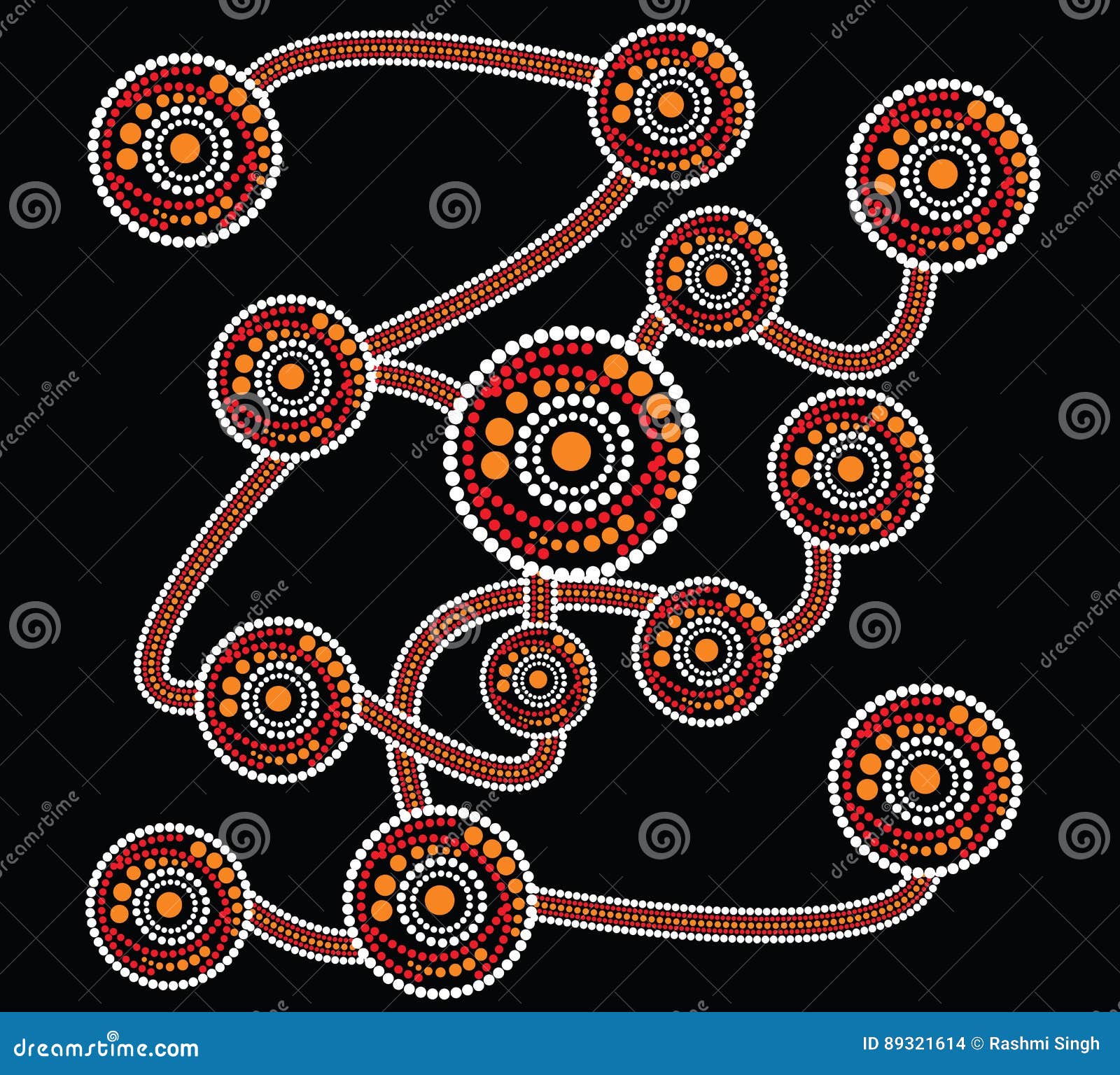 Aboriginal Art Vector Background. Stock Vector - Illustration of ...
