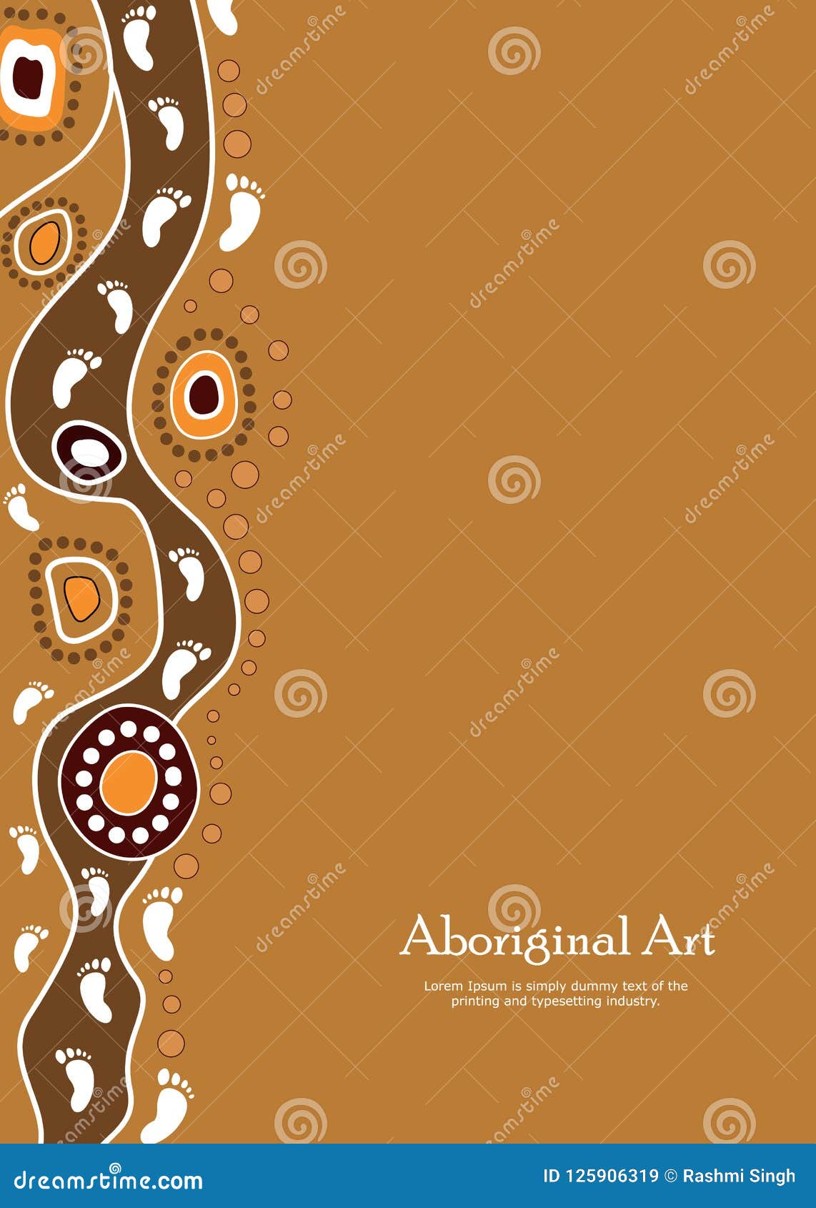 Aboriginal Art Vector Banner with Text. Stock Vector - Illustration of ...