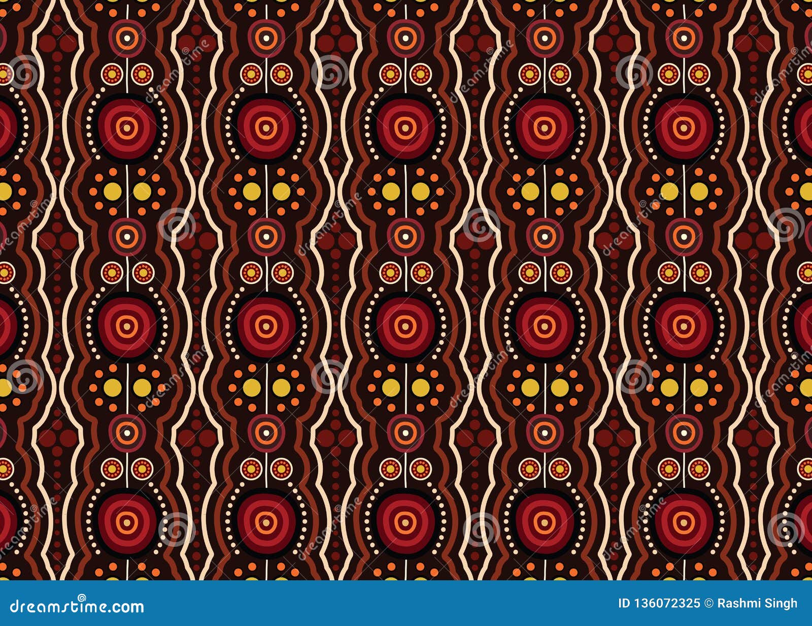 Aboriginal Art Vector Banner with Text. Stock Vector - Illustration of ...