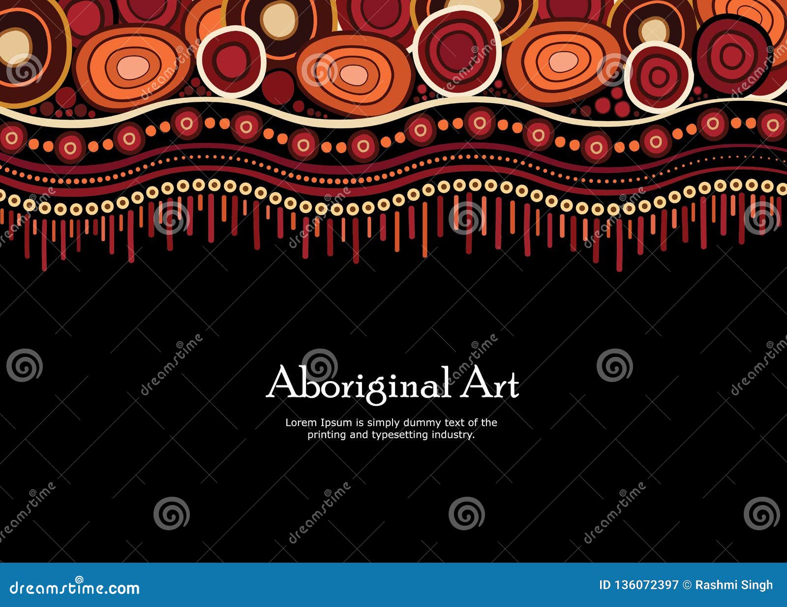 Aboriginal Art Vector Banner with Text. Stock Vector - Illustration of ...
