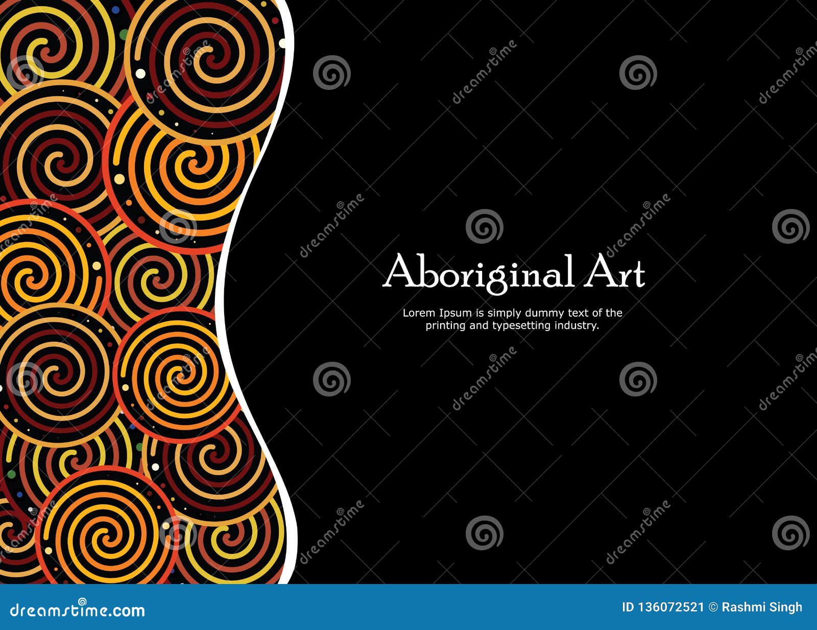 Aboriginal Art Vector Banner with Text. Stock Vector - Illustration of ...
