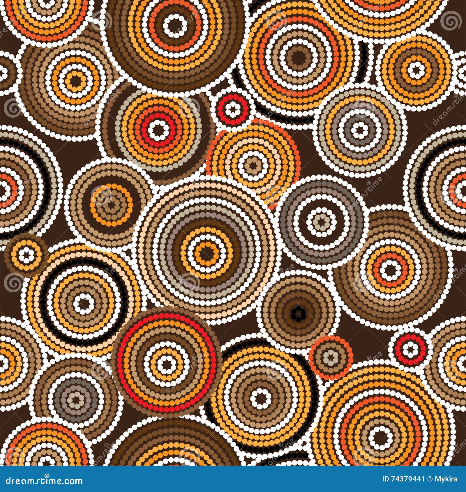 Aboriginal Art Vector Seamless Background Stock Vector - Illustration ...