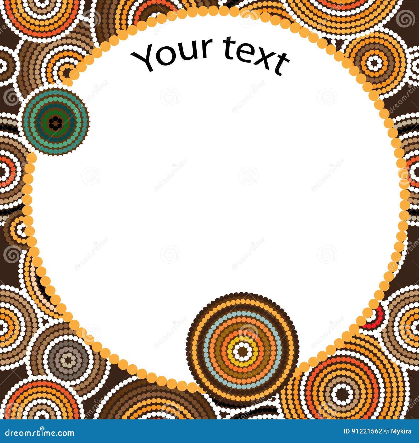 Aboriginal Dot Art Background - Vector Illustration | CartoonDealer.com ...
