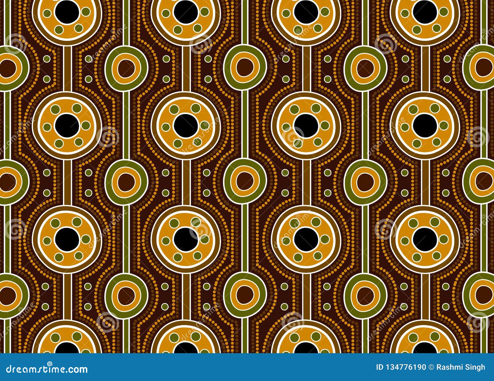 Aboriginal Art Vector Seamless Pattern Background. Stock Vector ...