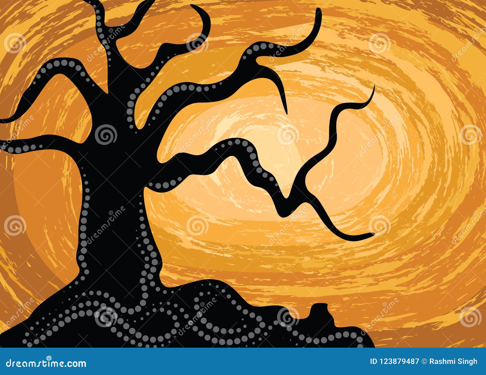 Aboriginal Tree, Aboriginal Art Vector Painting With Tree, Save Tree ...