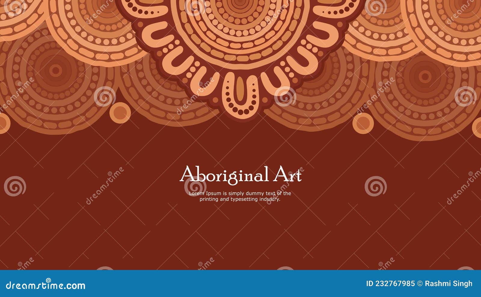 Aboriginal Artwork Brown Vector Banner with Text. Stock Illustration ...
