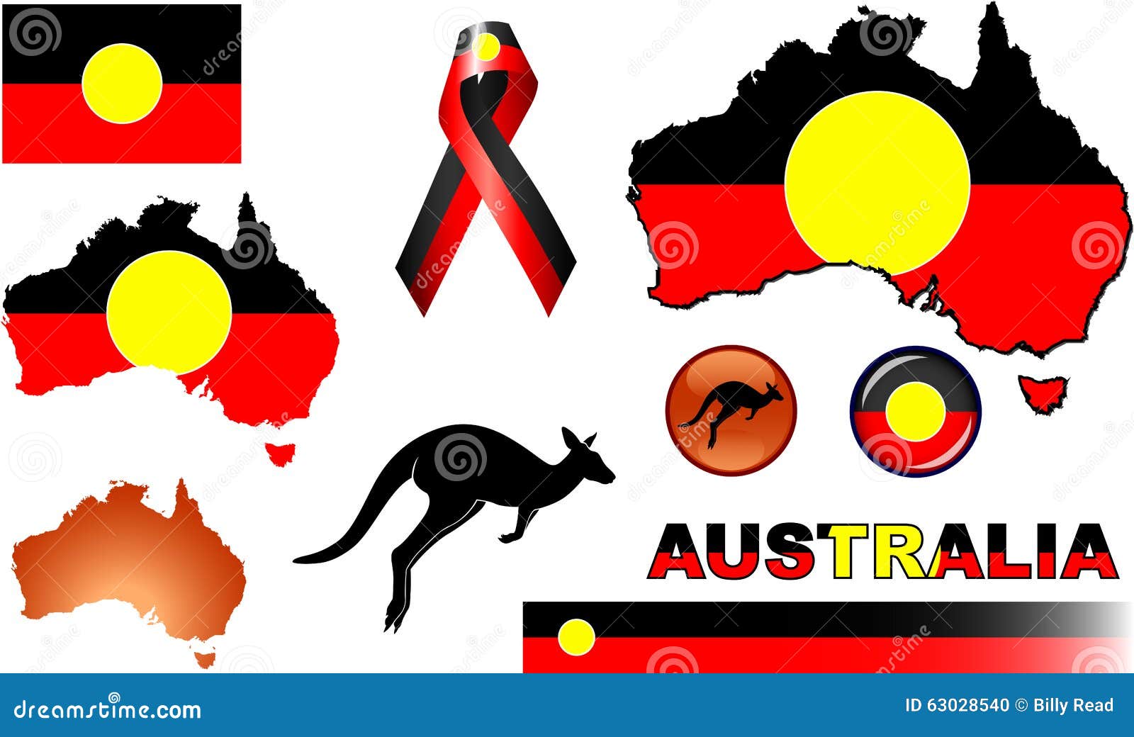 Aboriginal Australia Icons stock vector. Illustration of geography ...