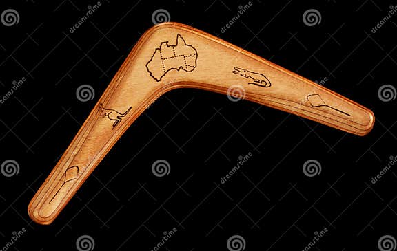 Aboriginal Boomerang Isolated Stock Image - Image of rustic, sport ...